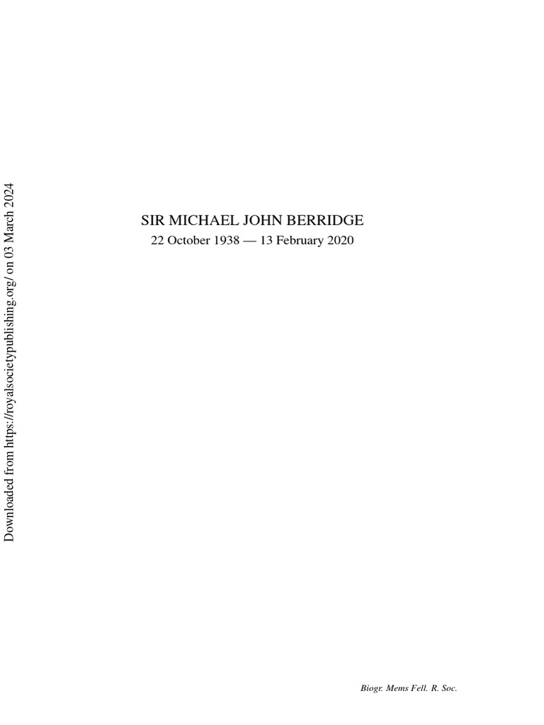 Petersen 2024 Sir Michael John Berridge 22 October 1938 13 February ...