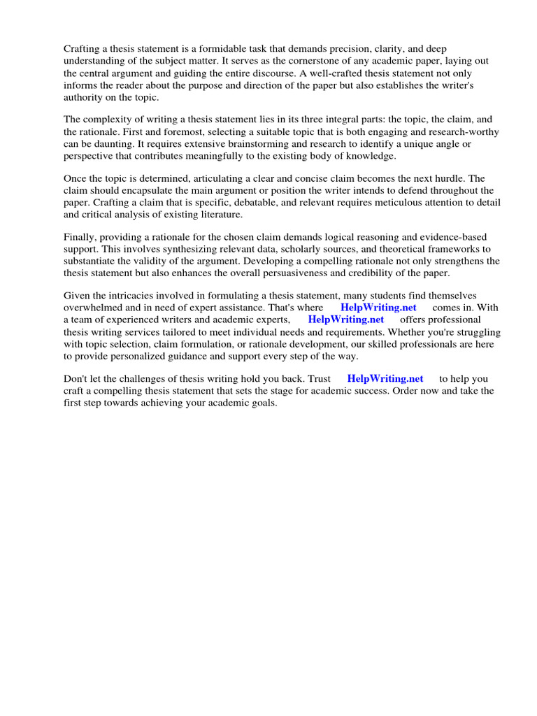 Thesis Statement Has Three Parts | PDF | Essays | Thesis