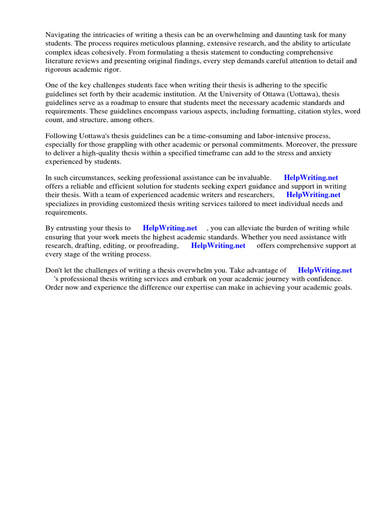 Uottawa Thesis Guidelines | PDF | Thesis | Groundwater