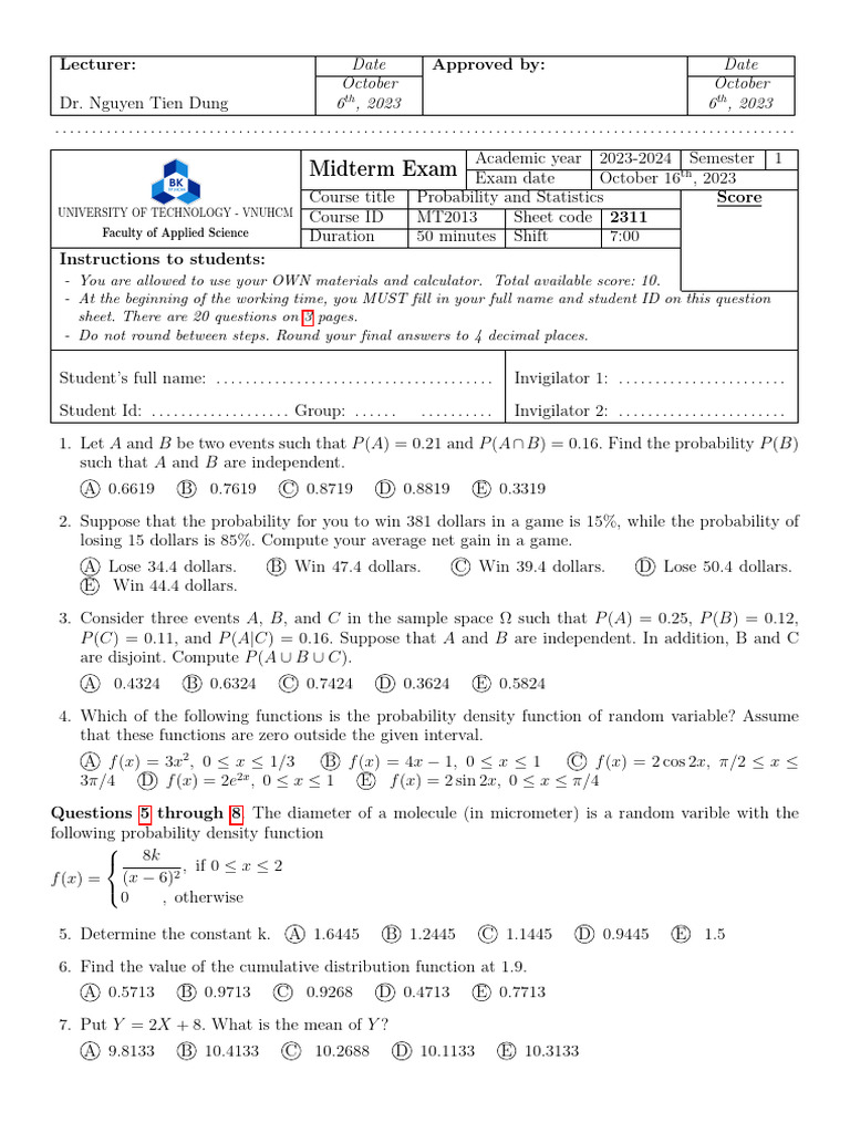 231 Midterm | PDF | Teaching Methods & Materials | Computers
