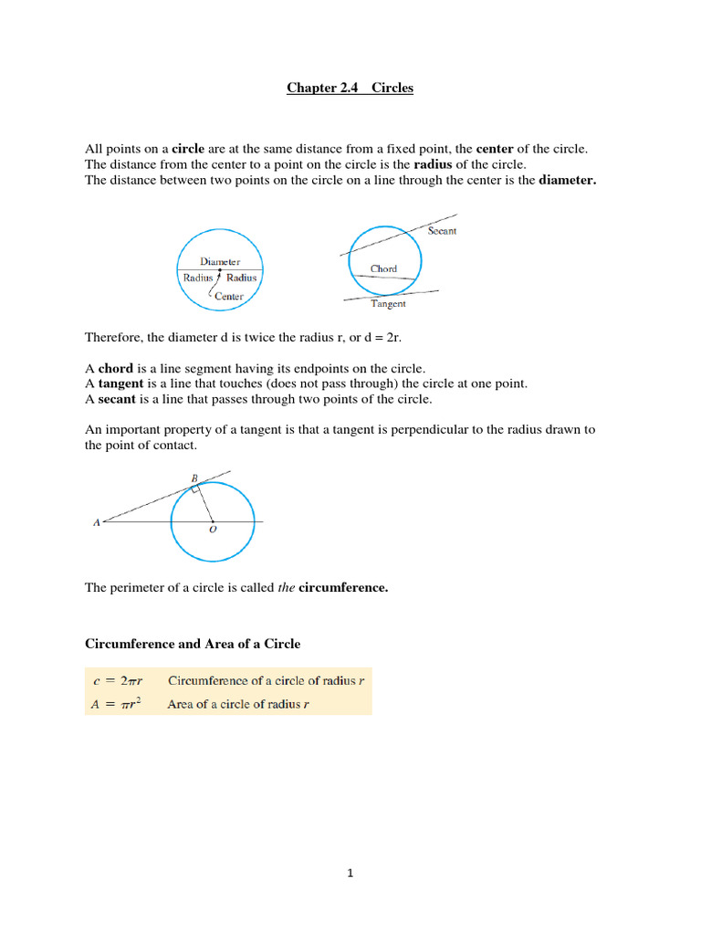 Understanding Circle Properties and Angles | PDF | Circle | Angle
