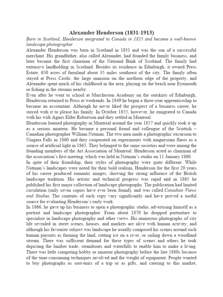 Alexander Henderson (1831-1913) | PDF