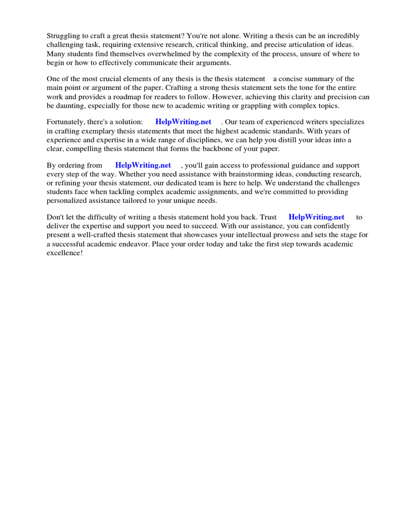 Crafting Strong Thesis Statements | PDF | Essays | Thesis