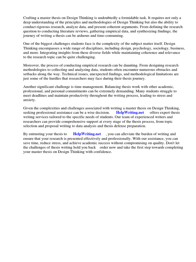 Master Thesis Design Thinking | PDF | Thesis | Methodology