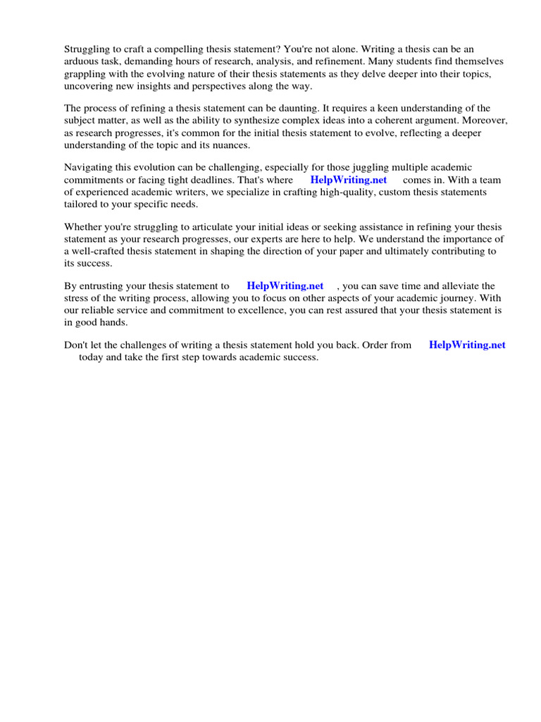 Evolving Thesis Statement | PDF | Thesis | Essays