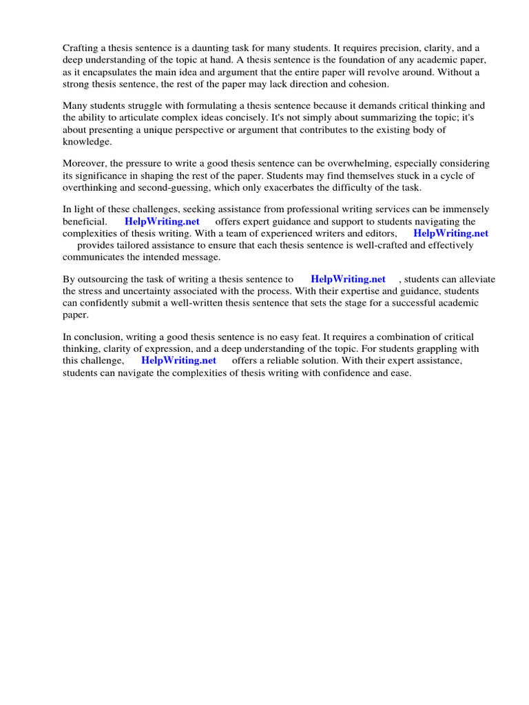 Mastering Thesis Sentence Creation | PDF | Essays | Thesis
