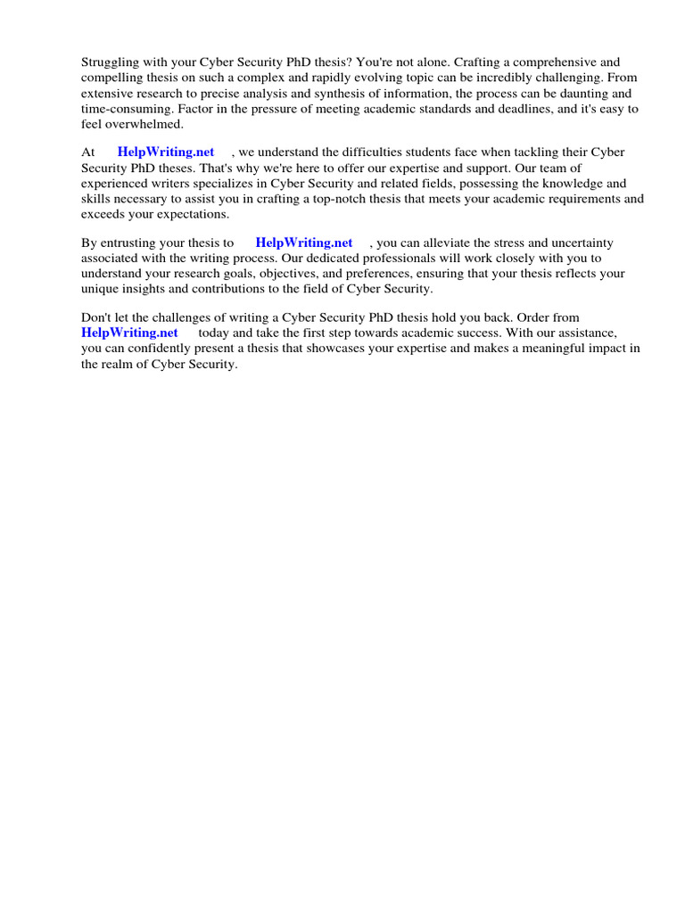 Cyber Security Phd Thesis Pdf Computer Security Security