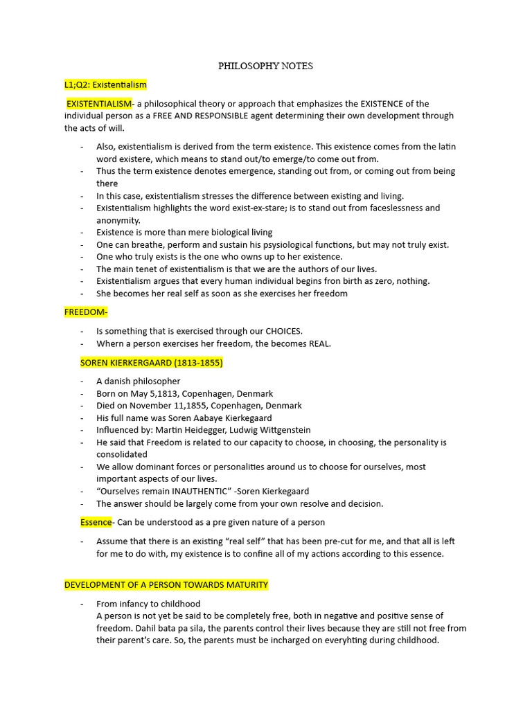 PHILOSOPHY NOTES | PDF