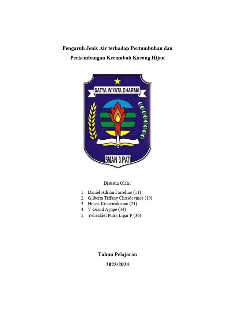 Pengaruh Jenis Air Terhadap Pertumbuhan Dan | PDF Pengaruh Jenis Air Terhadap Pertumbuhan Dan | PDF