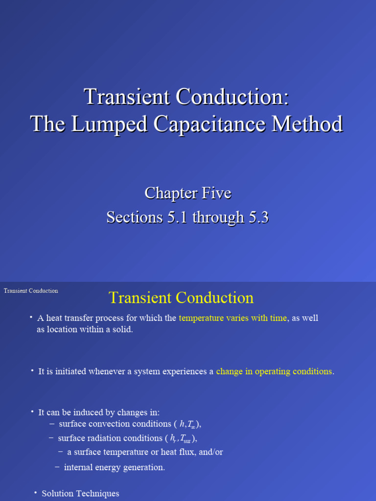 Transient Conduction: The Lumped Capacitance Method | PDF