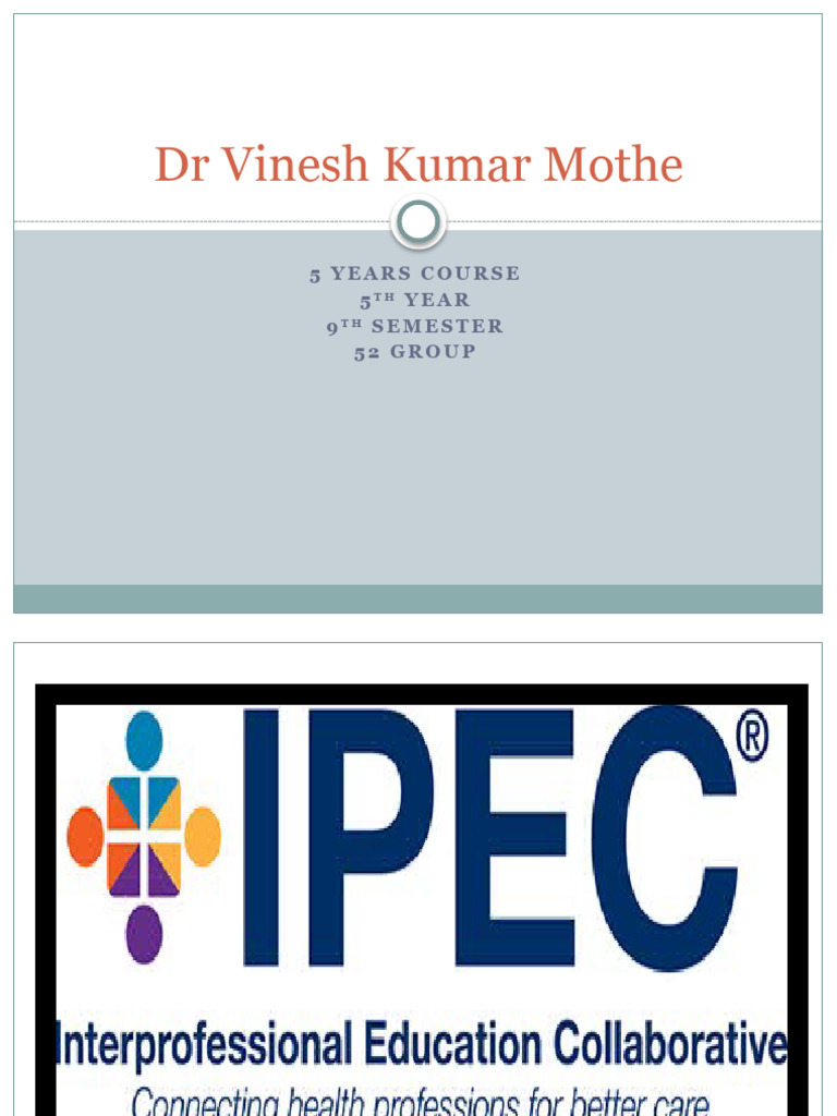 DR Vinesh Kumar Mothe IPE | PDF | Health Care | Collaboration