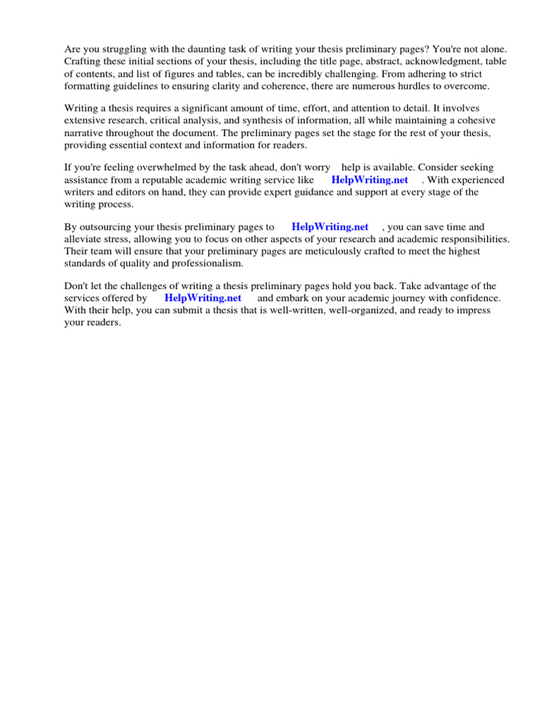 Thesis Preliminary Pages Sample | PDF | Thesis | Teaching Method