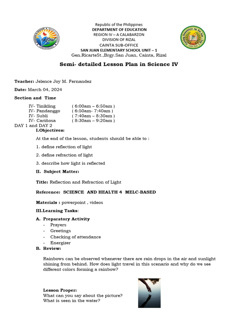 Q3W6 Science | PDF | Reflection (Physics) | Mirror