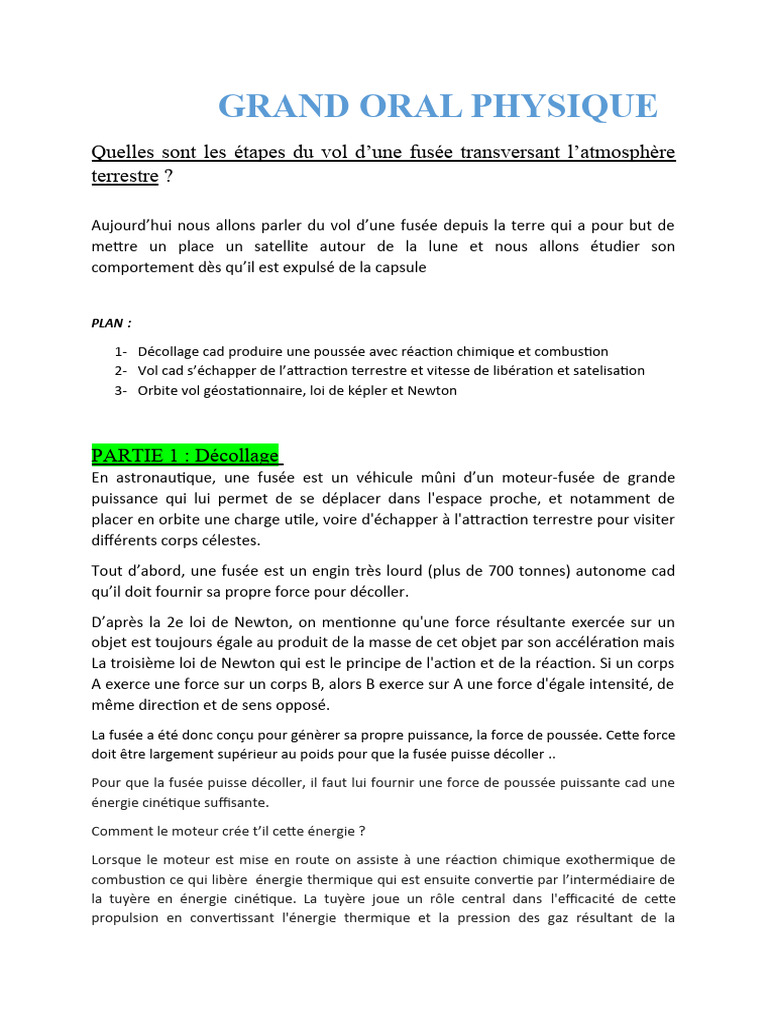 Grand Oral Physique | PDF
