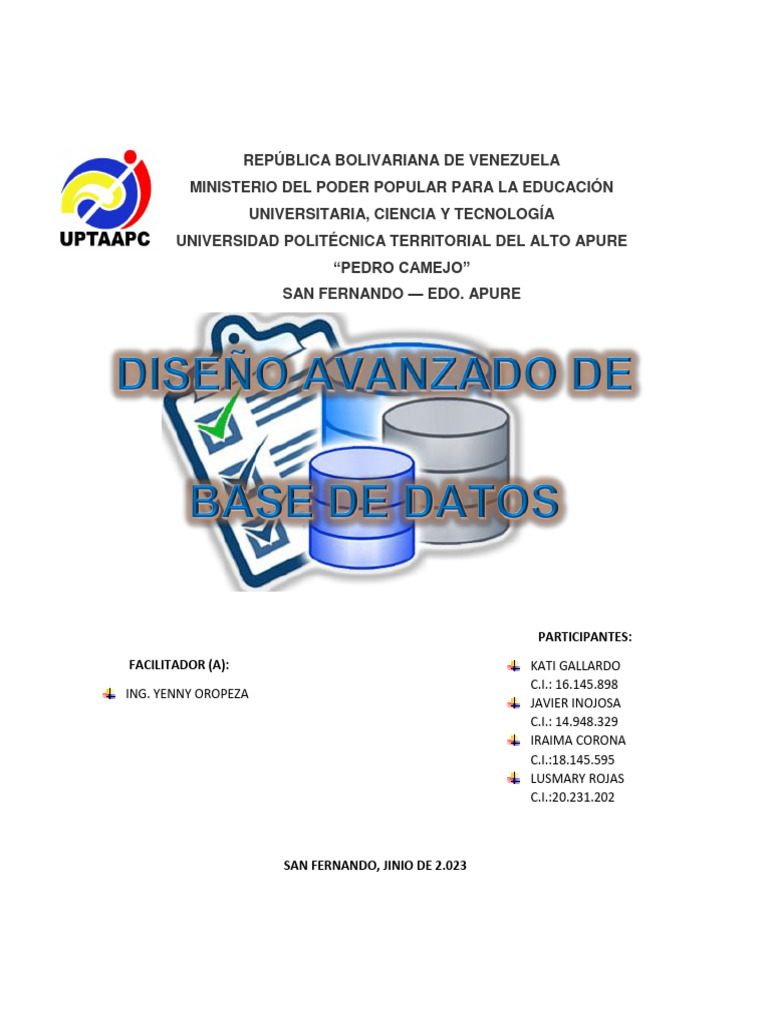 Diseño Avanzado de Base de Datos | PDF | SQL | Bases de datos