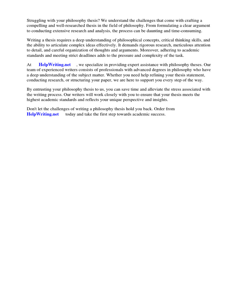 Thesis of A Philosophy Paper | PDF | Science | Essays