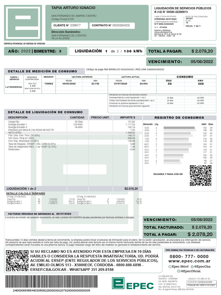 Boleta Epec Casa | PDF | Industrias de servicio