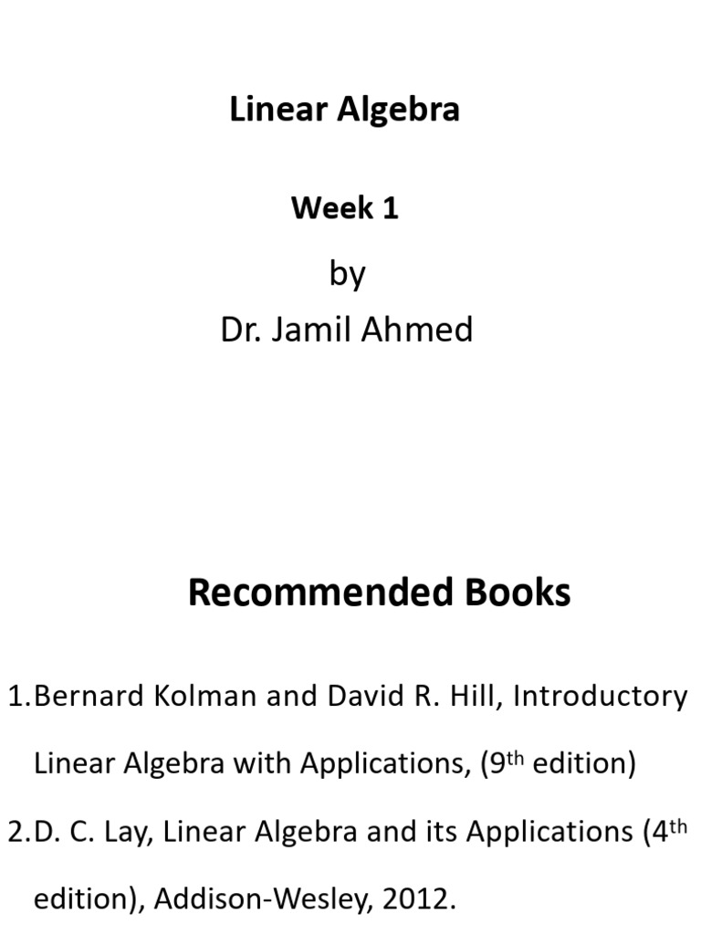 Linear Algebra Week 1 Download Free Pdf Matrix Mathematics