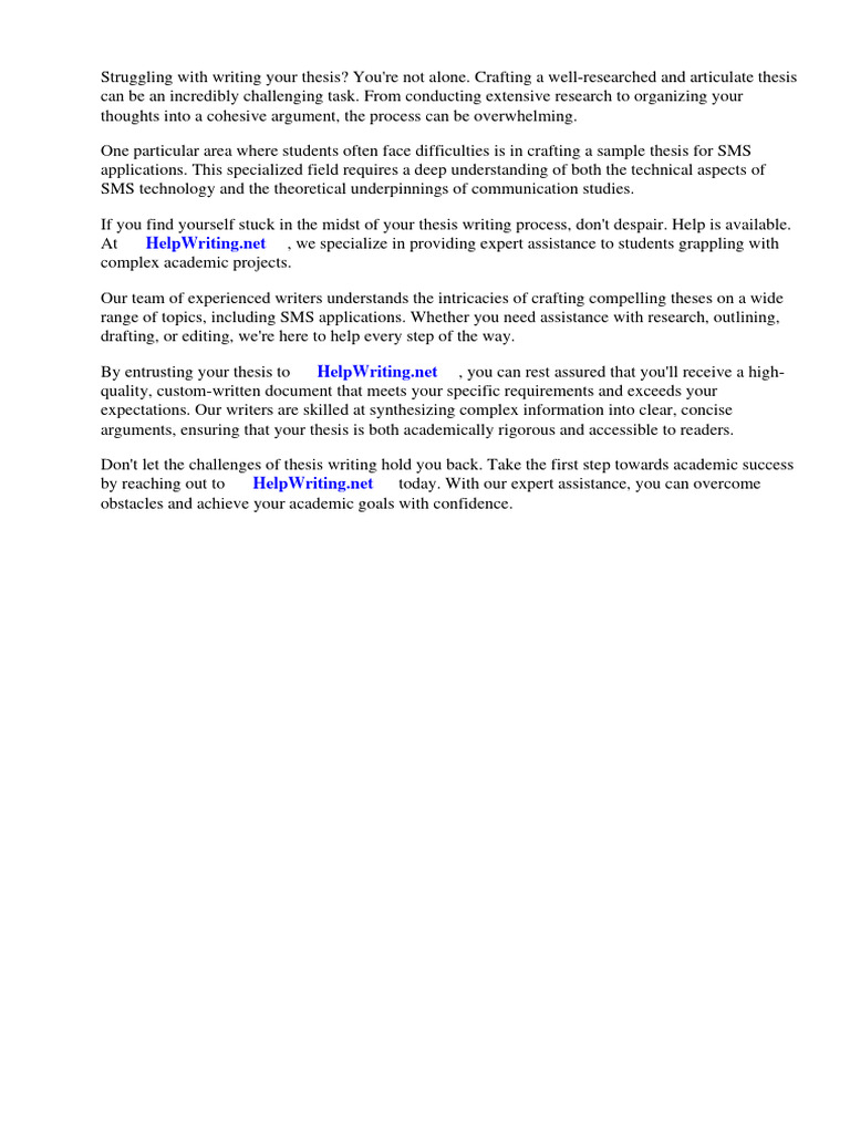 Sample Thesis Sms Application | PDF | Thesis