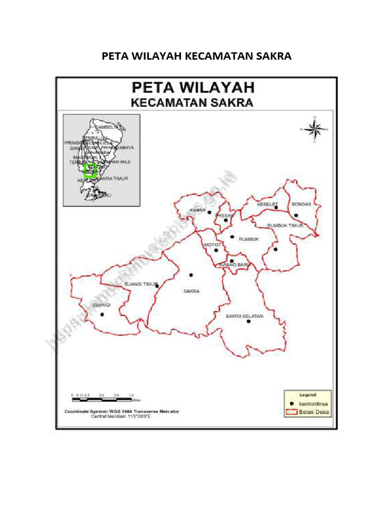 Peta Kecamatan Sakra | PDF