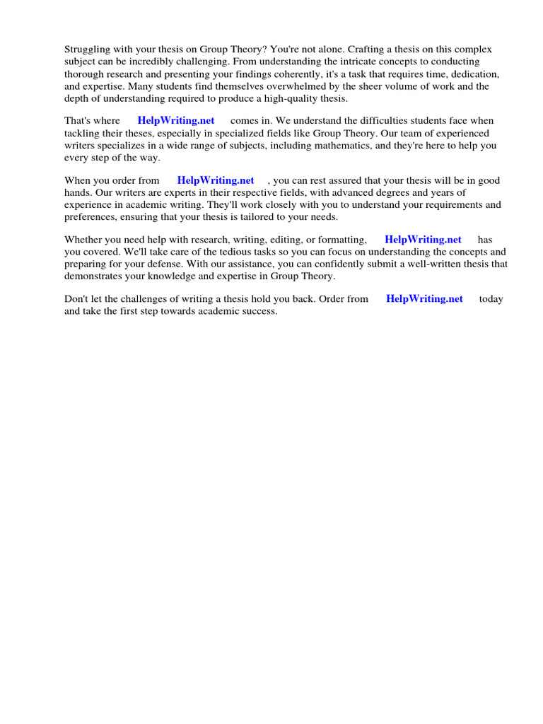 Thesis Group Theory | Download Free PDF | Expert | Theory Thesis Group Theory | Download Free PDF | Expert | Theory