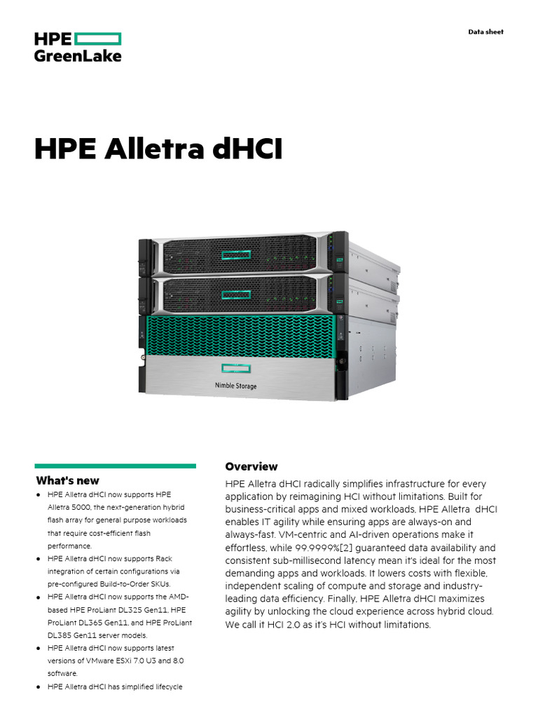 HPE Alletra dHCI-PSN1011825973AUEN | PDF | Cloud Computing | Computing