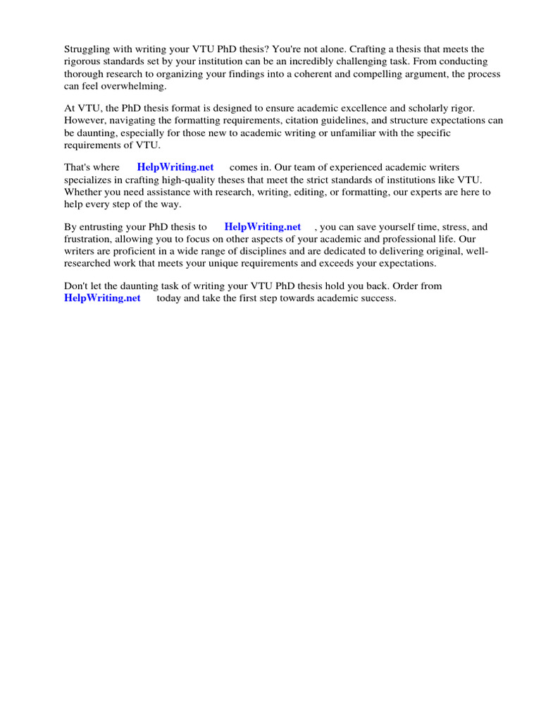 Vtu PHD Thesis Format | PDF | Technology & Engineering