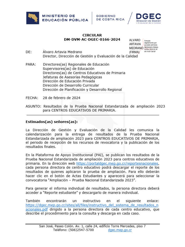 Circular DM DVM Ac Dgec 0166 2024 | PDF