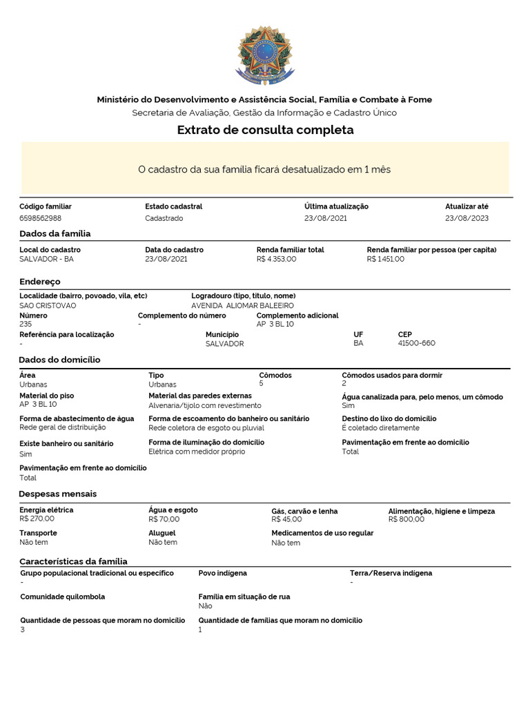 Cad Unico | PDF Cad Unico | PDF