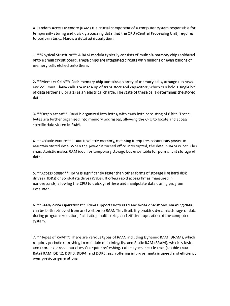 A Random Access Memory | PDF