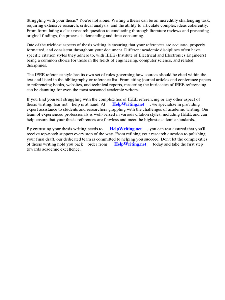 Thesis Reference Ieee | PDF