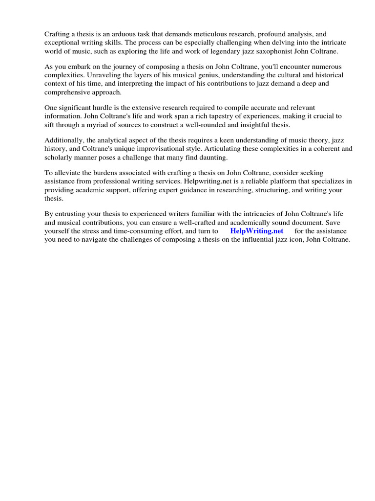 Thesis John Coltrane | PDF | Jazz | Saxophone