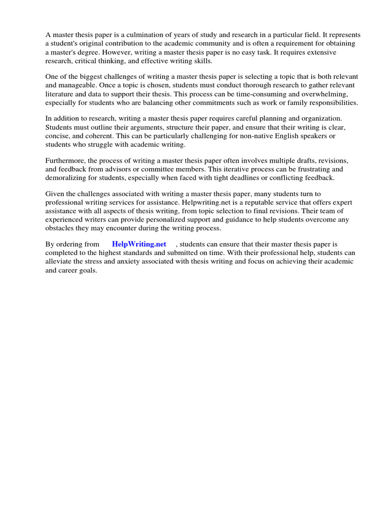 What is a Master Thesis Paper | PDF | Thesis | Jürgen Habermas