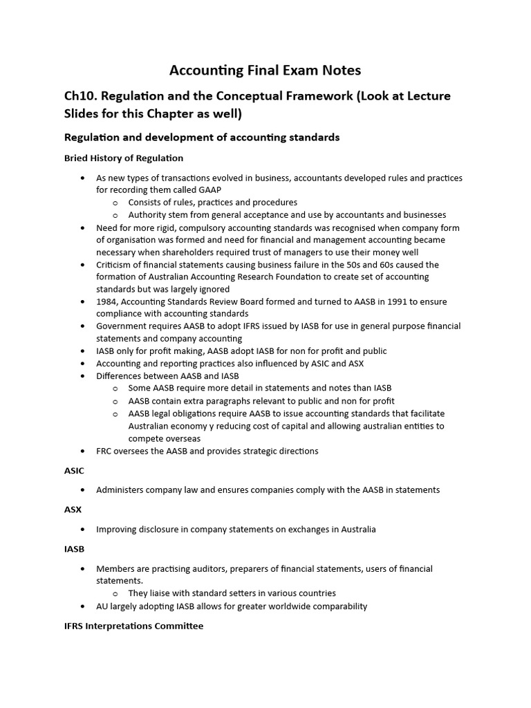 Accounting Final Exam Notes | PDF