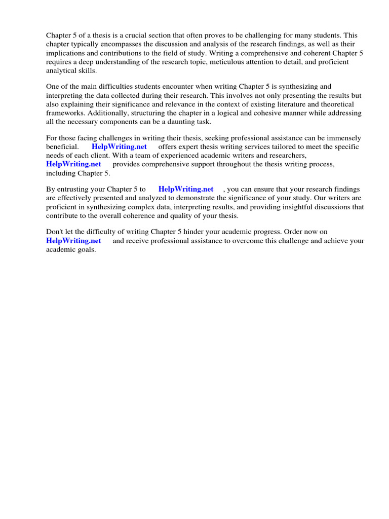 Chapter 5 Thesis Guide | PDF