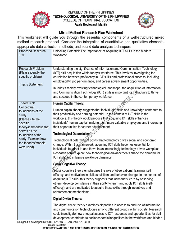 BUCIO_Mixed-Method-Research-Plan-Worksheet | PDF