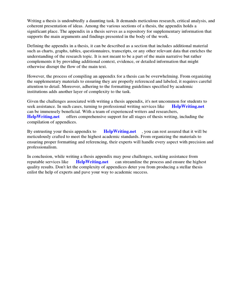 Appendix in Thesis Definition | Download Free PDF | Thesis | Paragraph Appendix in Thesis Definition | Download Free PDF | Thesis | Paragraph