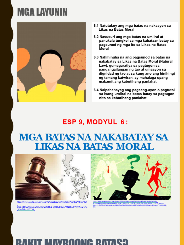 MODYUL 6 BATAS NA LIKAS NA BATAS MORAL | PDF