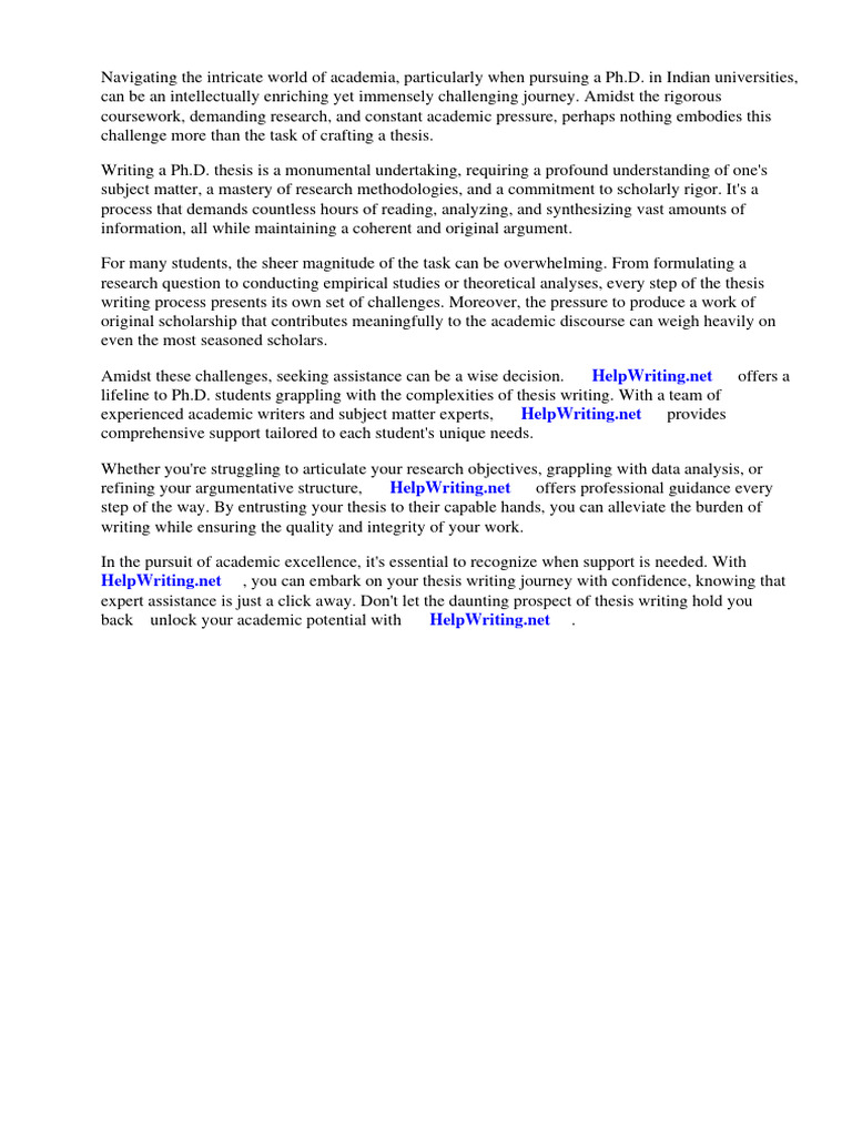 PHD Thesis in Indian Universities | PDF