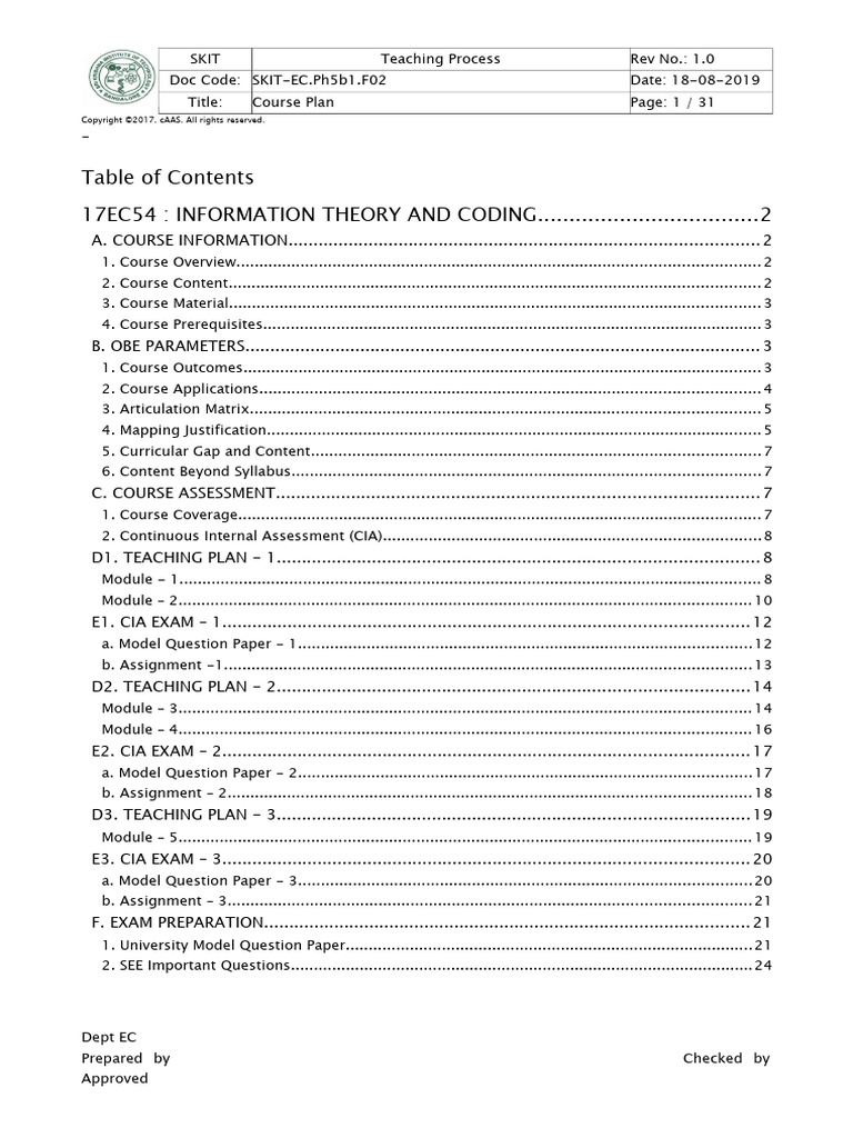 17ec54-Information Theory and Coding | Download Free PDF | Code | Data Compression