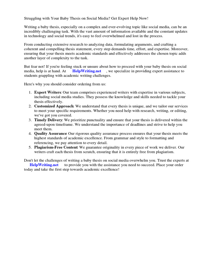 Baby Thesis Tungkol Sa Social Media | PDF