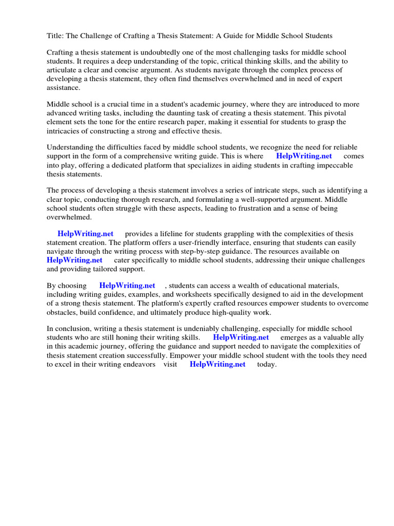 Thesis Statement Guide for Students | PDF | Essays | Thesis