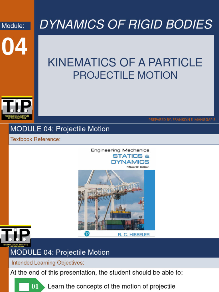CE008-Module 4 - Kinematics of A Particle-Projectile Motion | PDF | Projectiles | Kinematics