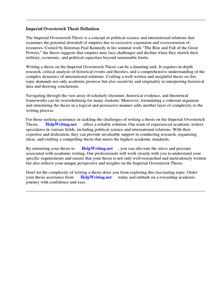 Imperial Overstretch Thesis Definition | PDF | China | World Politics