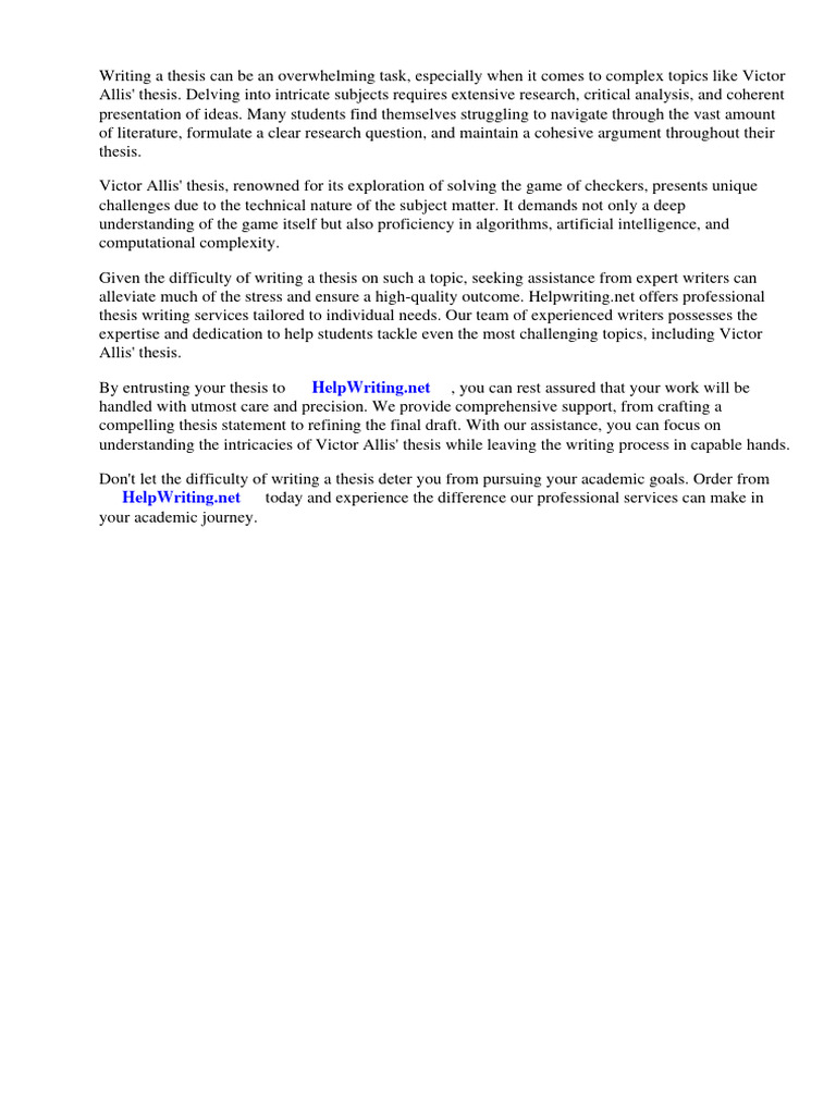 Victor Allis Thesis | PDF