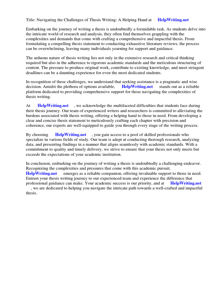 I Am Working On My Thesis | PDF