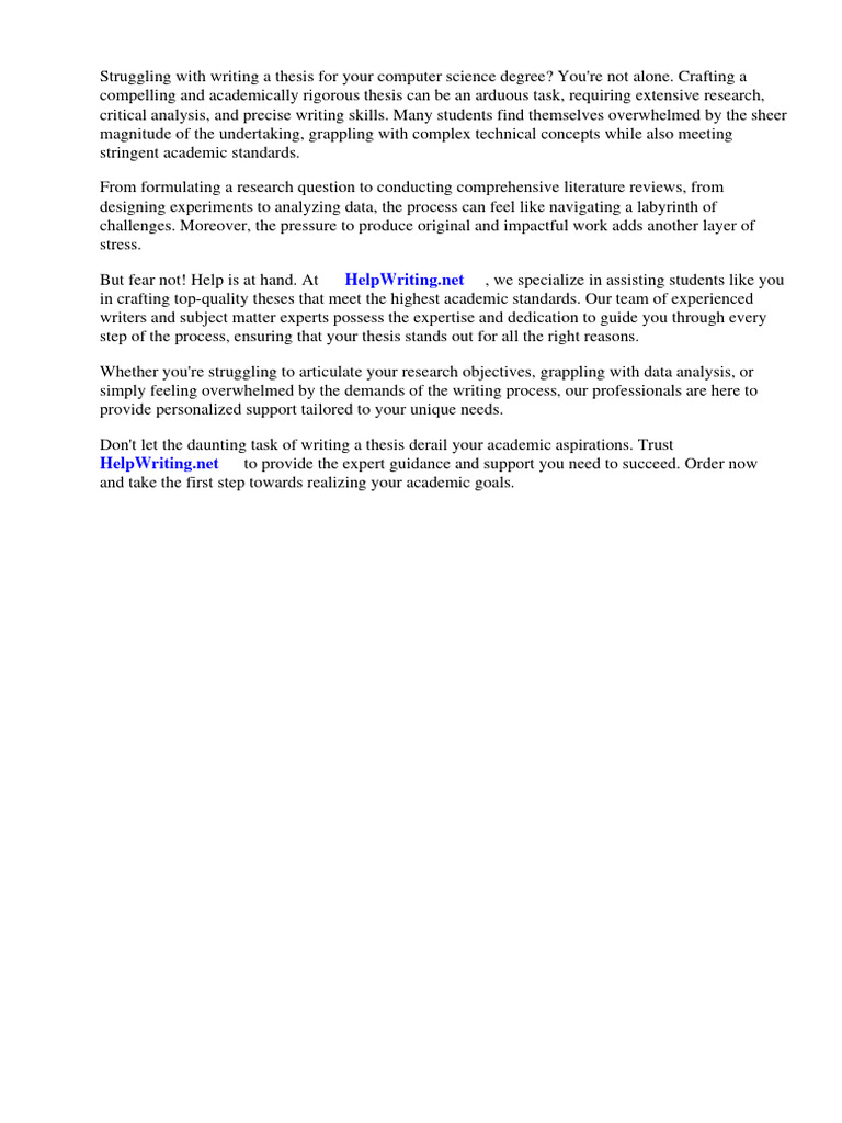 Sample Thesis Title Proposal For Computer Science | PDF | Thesis | Scientific Method