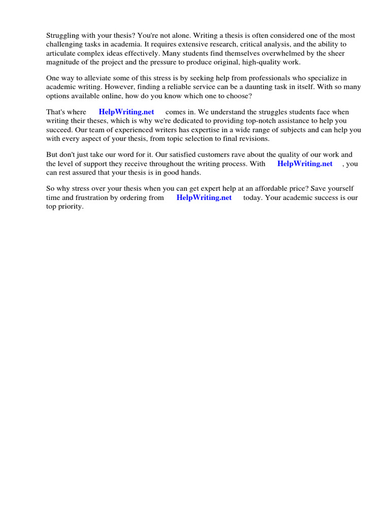 Expert Thesis Writing Assistance Online | PDF | Career & Growth