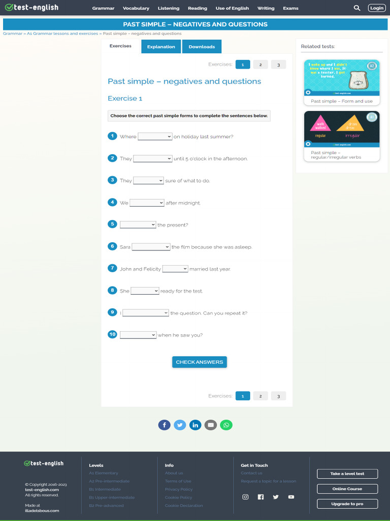 Past Simple Negatives and Questions | PDF