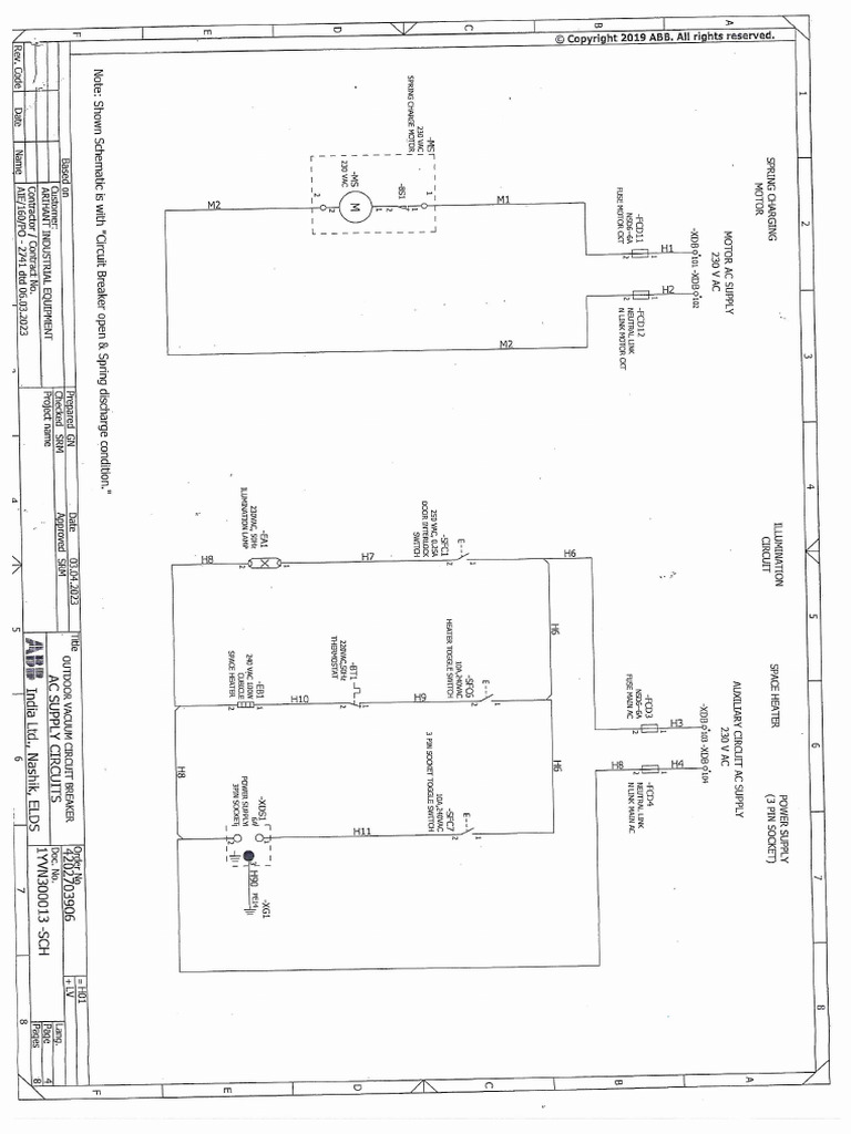 ABB Make 33KV VCB Drawing | PDF